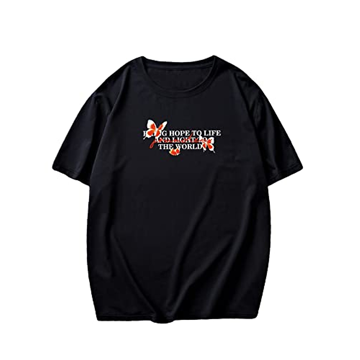 SOLY HUX Men's Letter Print Mock Neck Short Sleeve Tee T Shirts Casual Summer Tops Black L