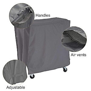 AKEfit Patio Cooler Cart Cover Waterproof with UV Coating, Fits Most 80 Quart Rolling Cooler Cart Cover Outdoor Beverage Cart Patio Ice Chest Protective Covers (Grey)