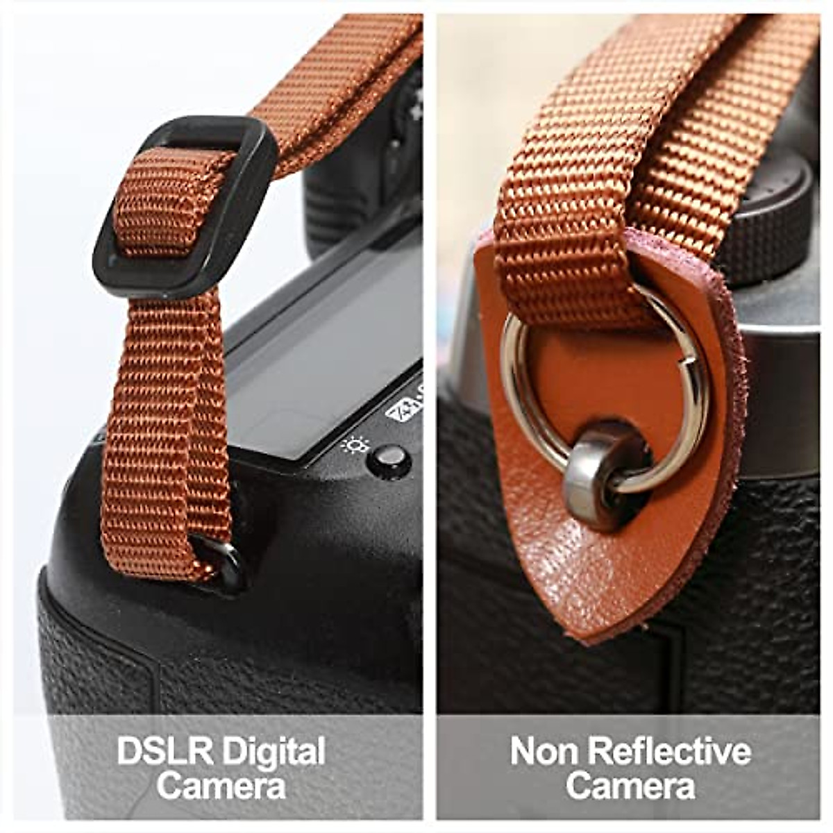 Purple Flower Camera Strap - 2"Wide with Double Layer Cowhide Head,Pure Cotton Embroidery Camera Shoulder Straps,Adjustable Camera Neck Strap for All DSLR / SLR Cameras, Best Gifts for Photographers