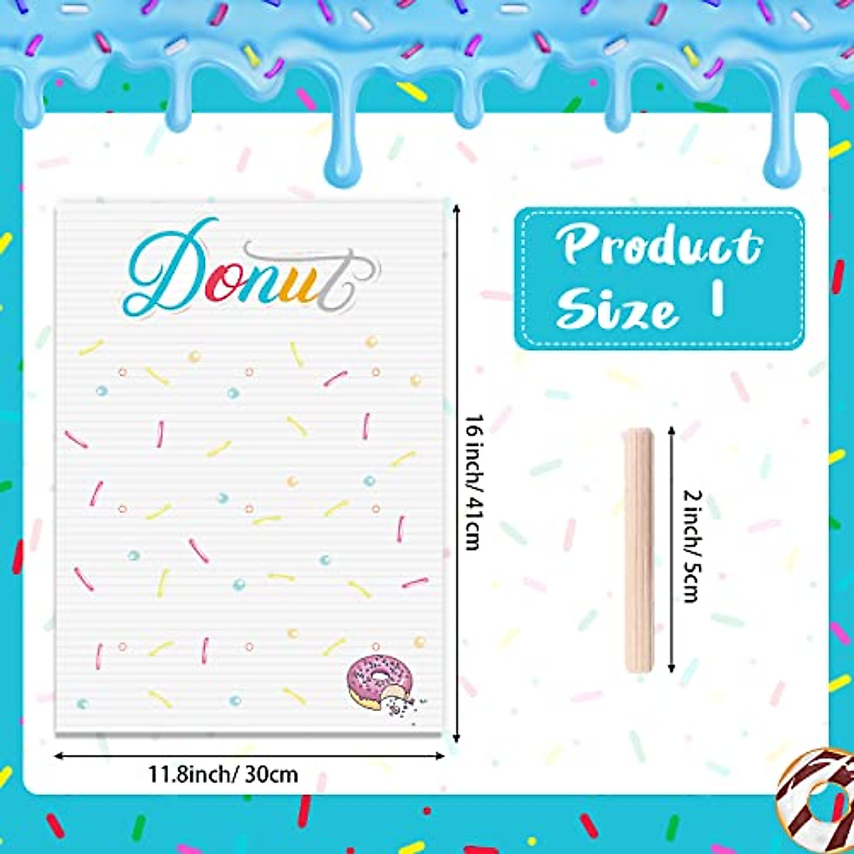 Sawysine 2 Packs Donut Display Stand Reusable Donut Holder Board Rustic Wood Donuts Rack Display Dessert Table Decorations for Birthday Party Wedding Baby Shower Treat Donut Party Supplies (White)