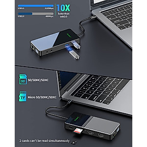 USB C Docking Station, Teolant 11 in 1 Quadruple Display Laptop Docking Station Triple Monitors, Displaylink USB C Dock Dual HDMI VGA Adapter, Compatible with MacBook M1 M2 HP Dell Lenovo