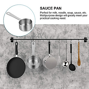 DOITOOL Steel Thickened Sauce Pan with Long Heatproof Handle Metal Milk Pan Kitchen Cookware for Milk Sauce Pasta Noodles Chocolate 80ml