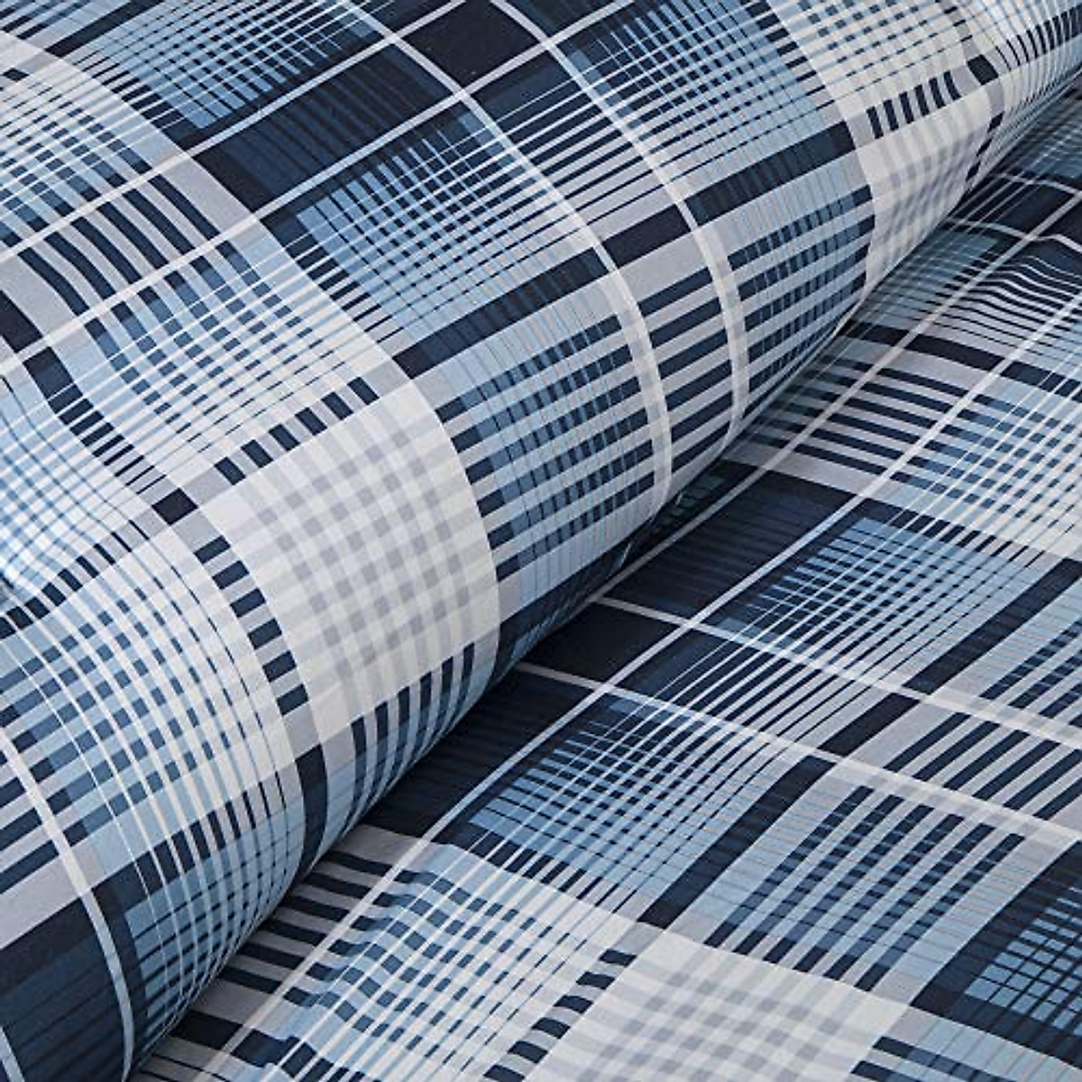 Intelligent Design Camilo Cozy Comforter Casual Cabin Lodge Plaid Design, All Season, Hypoallergenic Cover, Soft Bedding Set with Matching Sham, Decorative Pillow, Blue Full/Queen