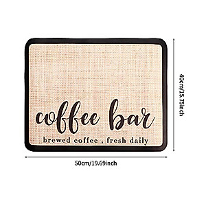 15.75 X19.69inch Coffee Maker Mat,Coffee Bar Decor Accessories For Countertop,Hide Stain Water Absorbent Non Slip Quick Dish Drying Mat Fit Under Coffee Pot Espresso Machine(brown)