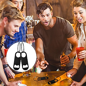 60 Pieces Stainless Steel Flat Bottle Opener with Keychain 3.5 x 1.3 Inches Beer Bottle Opener Flat Bottle Cap Opener with Keyring for Men Women Bartender Kitchen Bar Restaurant, Black