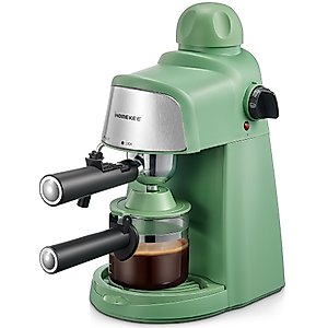 Ihomekee Espresso Machine, 3.5Bar Espresso and Cappuccino Machine with Fast Heating Function, 1-4 Cups Coffee Maker with Milk Frothing Function and Steam Wand (Green)
