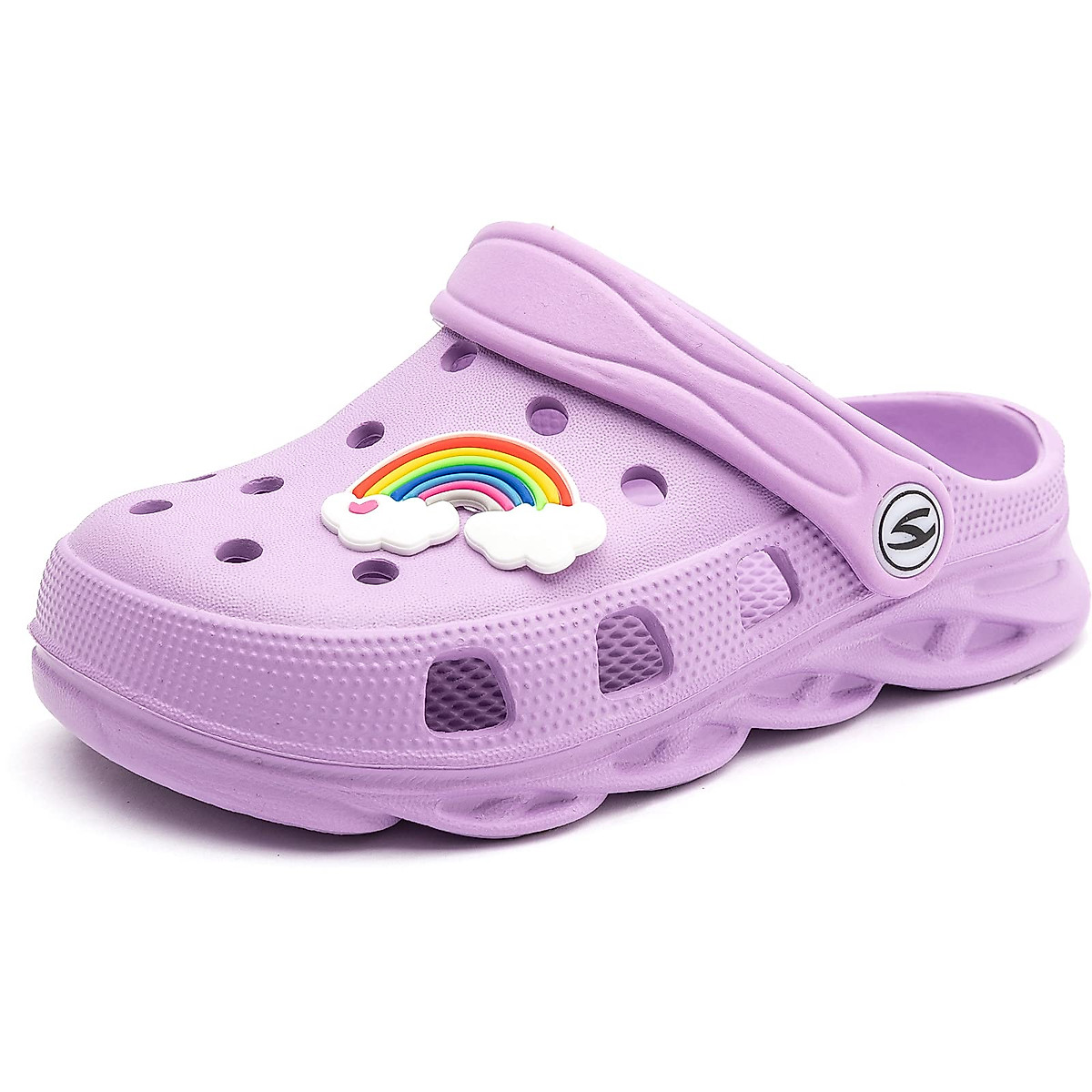 WOUEOI Kid's Girls Boys Clogs Garden Shoes Cartoon Slides Sandals Beach Slipper Children(D-Light Purple,3 Infant)