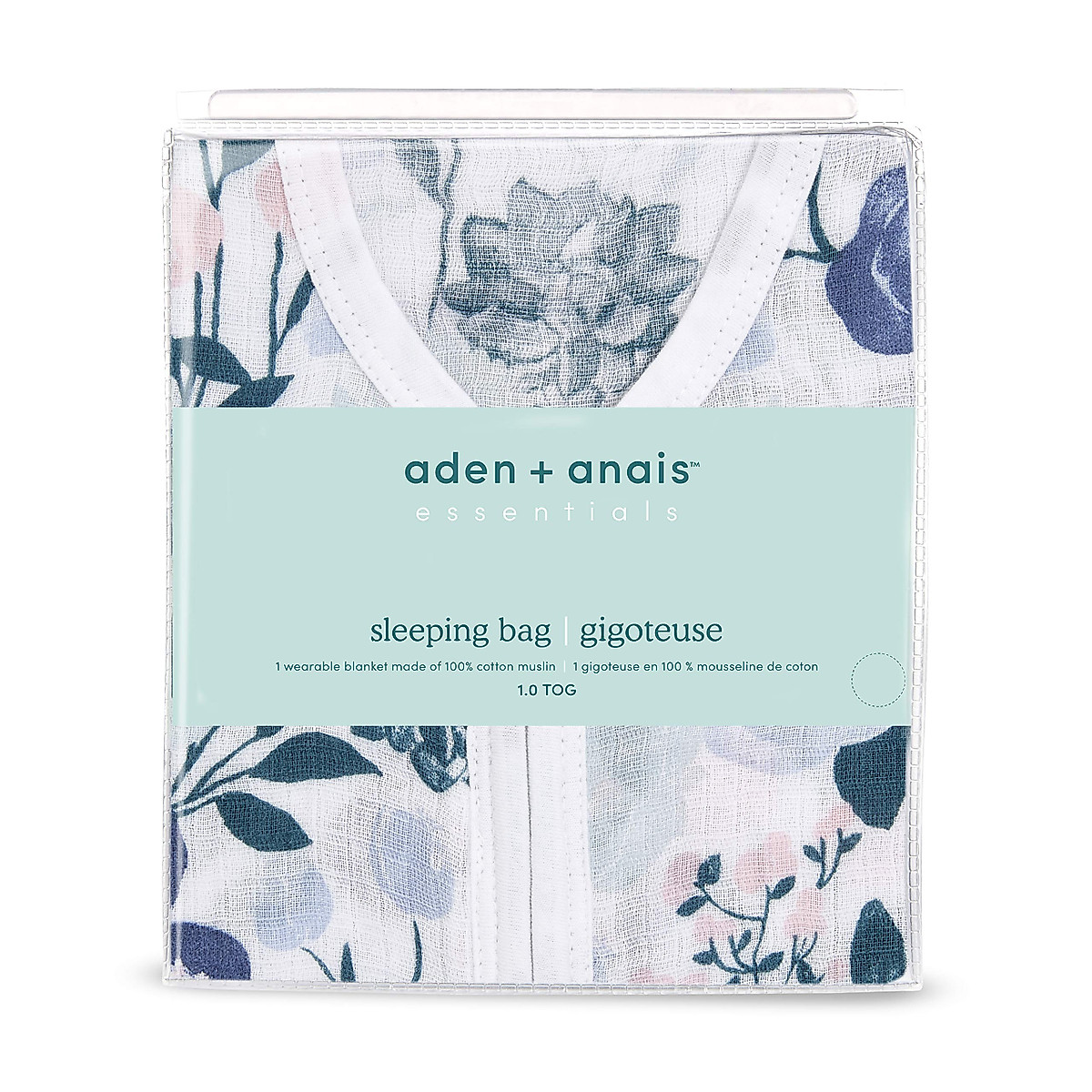 aden + anais Essentials Baby Sleeping Bag, 100% Cotton Muslin, Wearable Swaddle Blanket for Girls & Boys, Newborn Sleep Sack, TOG Rating 1.0, Little Big World, Medium, 6-12 Months