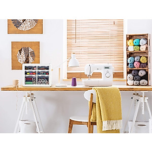 Bins & Things Mini Desk Craft Organizer 6 Small Drawers with Removable Dividers, Arts & Crafts Parts, Teacher Toolbox Organizer, Sewing Craft Cabinet, Hardware Organizers (9.25 x 5.5 x 7.75)