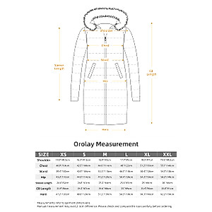 Orolay Women's Thicken Fleece Lined Parka Winter Coat Hooded Jacket with Removable Fur Collar Navy XL
