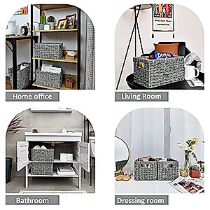 GRANNY SAYS Bundle of 1-Pack Wicker Wastebasket & 2-Pack Wicker Shelf Baskets