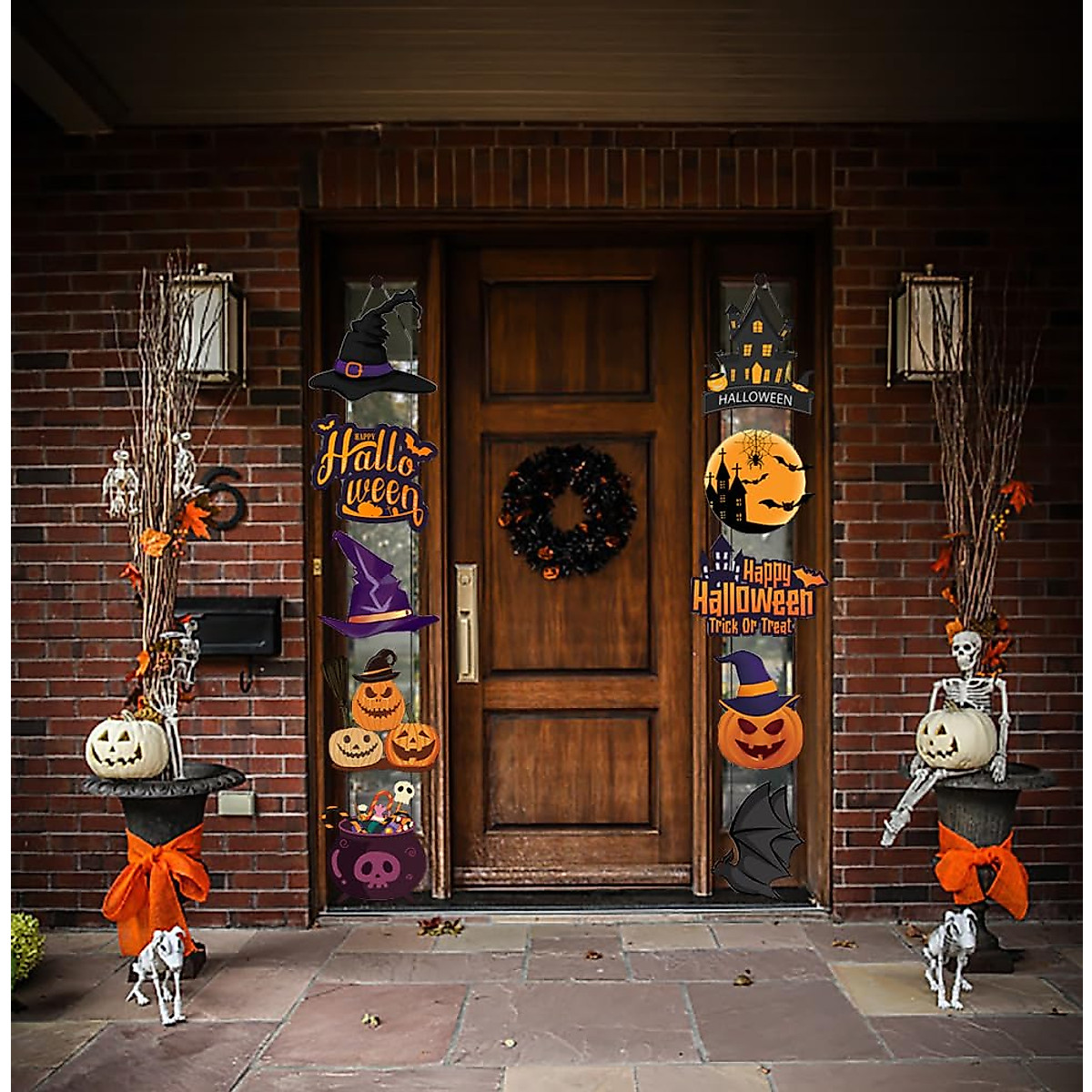 Halloween Porch Signs Paper Happy Halloween Hanging Door Sign for Halloween Gate Garden Front Door Home Outdoor Yard Party Decor Supplies