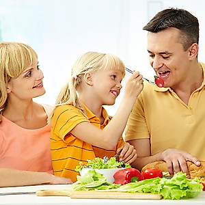 KALIONE 4 Pcs Two Prong Fruit Forks Set,Stainless Steel Cocktail Forks Tasting Appetizer Forks Multi-Purpose Seafood Forks Table Dinner Fruit Forks Small Dessert Cake Forks for Party Supplies (Silver)