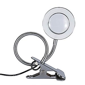 Simlug Magnifying Glass Lamp, Magnifying Light Table Base Holder USB Powered Portable Clamp Table Base Holder Desk Magnifier Lamp Ideal for Eyebrow Tattoo Tattoo