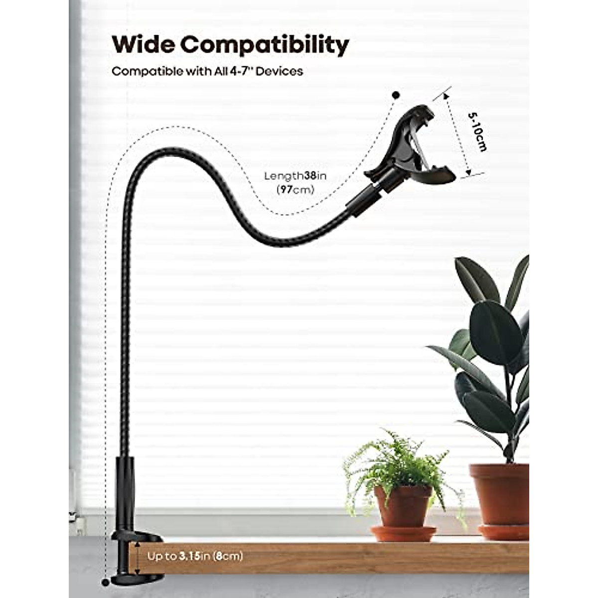 Newest Nylon Braided Flexible Arm Gooseneck Phone Holder & Phone Ring Holder GP05&RS01