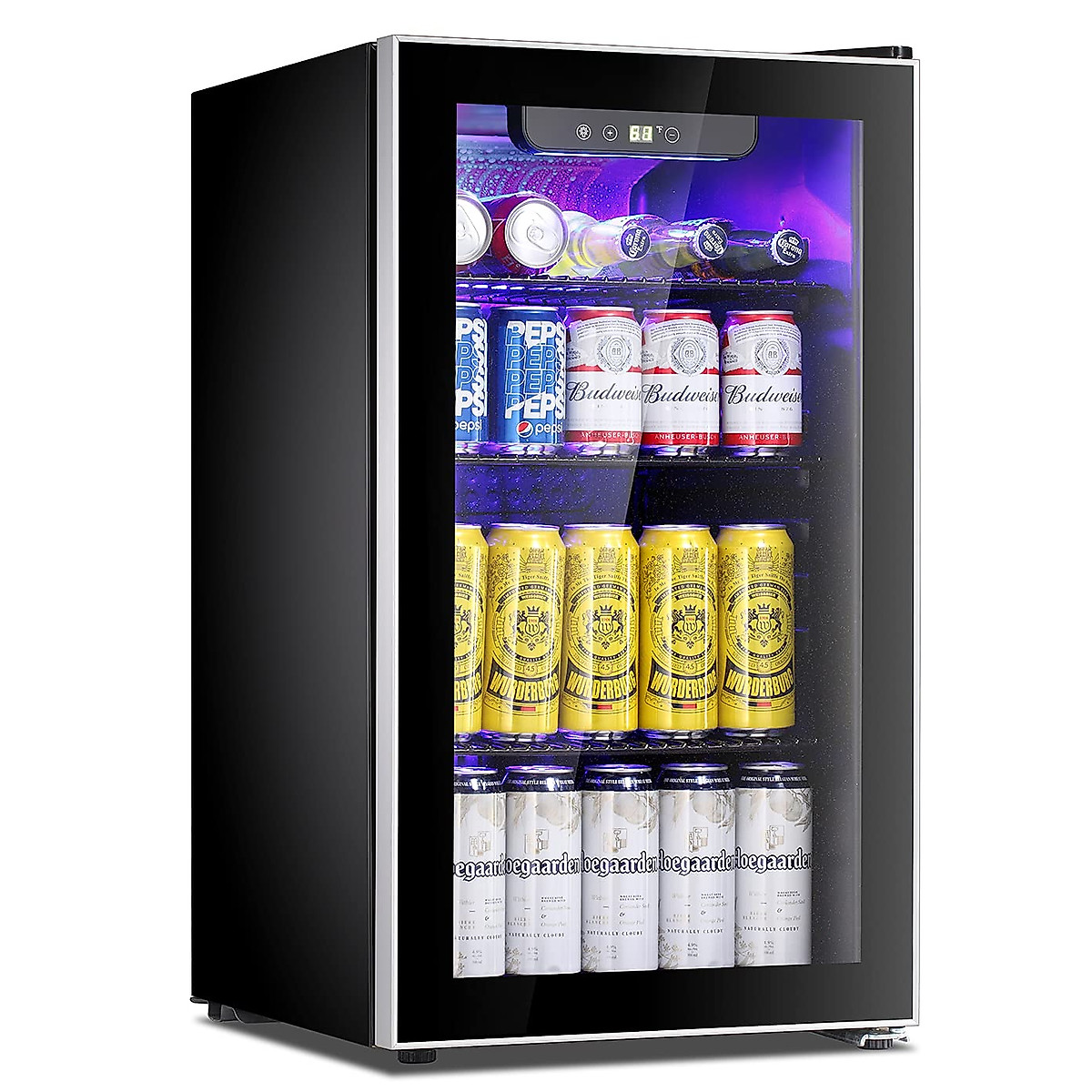 Antarctic Star Beverage Refrigerator Cooler, 100 Can Mini Fridge Glass Door for Soda Beer or Wine Glass Door Small Drink Dispenser Adjustable Clear Front for Home, Office or Bar, 3.1cu.ft.…
