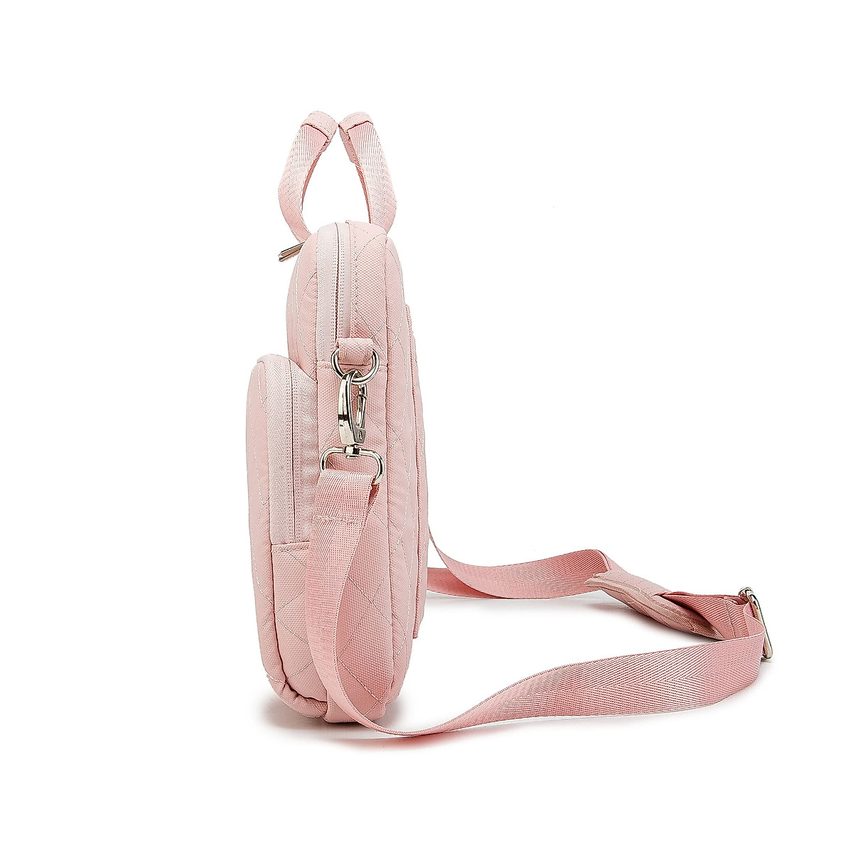 Kinmac 360 Degree Laptop Bag Full Cushioned Laptop Shoulder Bag For MacBook Air Pro 13 inch MacBook 14 inch and 13 inch-14 inch Laptop (Pink)