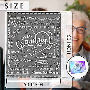 Gifts for Grandma, Grandma Mothers Day Birthday Gifts for Nana Soft Flannel Blanket, Grandmother Gifts from Grandchildren, Grandma Gifts for Mothers Day, The Best Grammy Ever Gifts (60” x 50”)