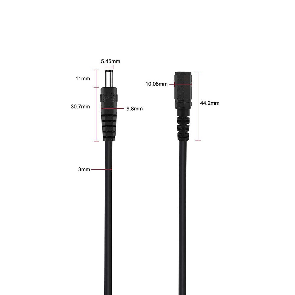 USHANLIN DC Power Splitter Security Camera Power Splitter 12V CCTV Power Cable (1 Female to 2 Male 5.5mm X 2.1mm, 5Pack)