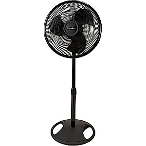 Lasko 16" Wide Area Oscillation Pedestal Fan, Black