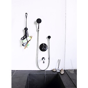 Formverket Octopus Shower Caddy (in Black) - Shower Gel Shampoo Conditioner Brush Razors Toys Accessories Holder, 9 Slots, Fits All Sized Bottles, Stylish Fun Bath Shower Organizer, Designed in Sweden