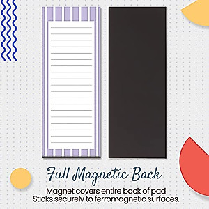 MATICAN Grocery List Magnet Pad for Fridge, 6-Pack Magnetic Note Pads Lists, 60 Sheets Per Pad, 6 Pastel Geometric Patterns, Full Magnet Back to-Do-List Notepads