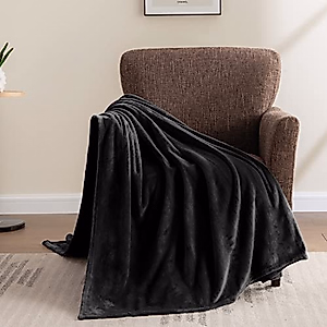 BEDELITE Fleece Blankets Black Throw Blankets for Couch & Bed, Plush Cozy Fuzzy Blanket 50" x 60", Super Soft & Warm Blankets for Spring and Summer