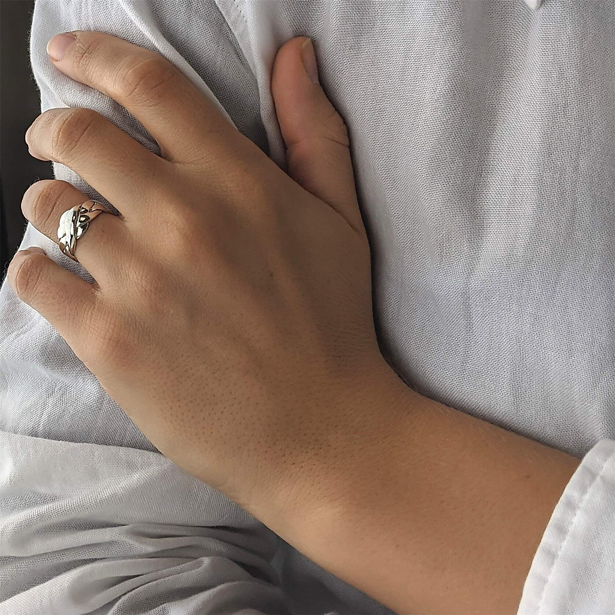 Silverly Puzzle Rings Women Sterling Silver - 925 Sterling Silver Ring - Braided Woven Multiband Promise Ring for Men - Women's Wedding Band - Turkish Wedding Rings His and Hers