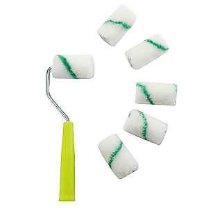 Paint Roller,High-Density Fabric Roller with Frame,Tray,Mini Paint Roller Refills, 2" Painting Supplies for Smaller DIY Stenciling Projects(Pack of 8)