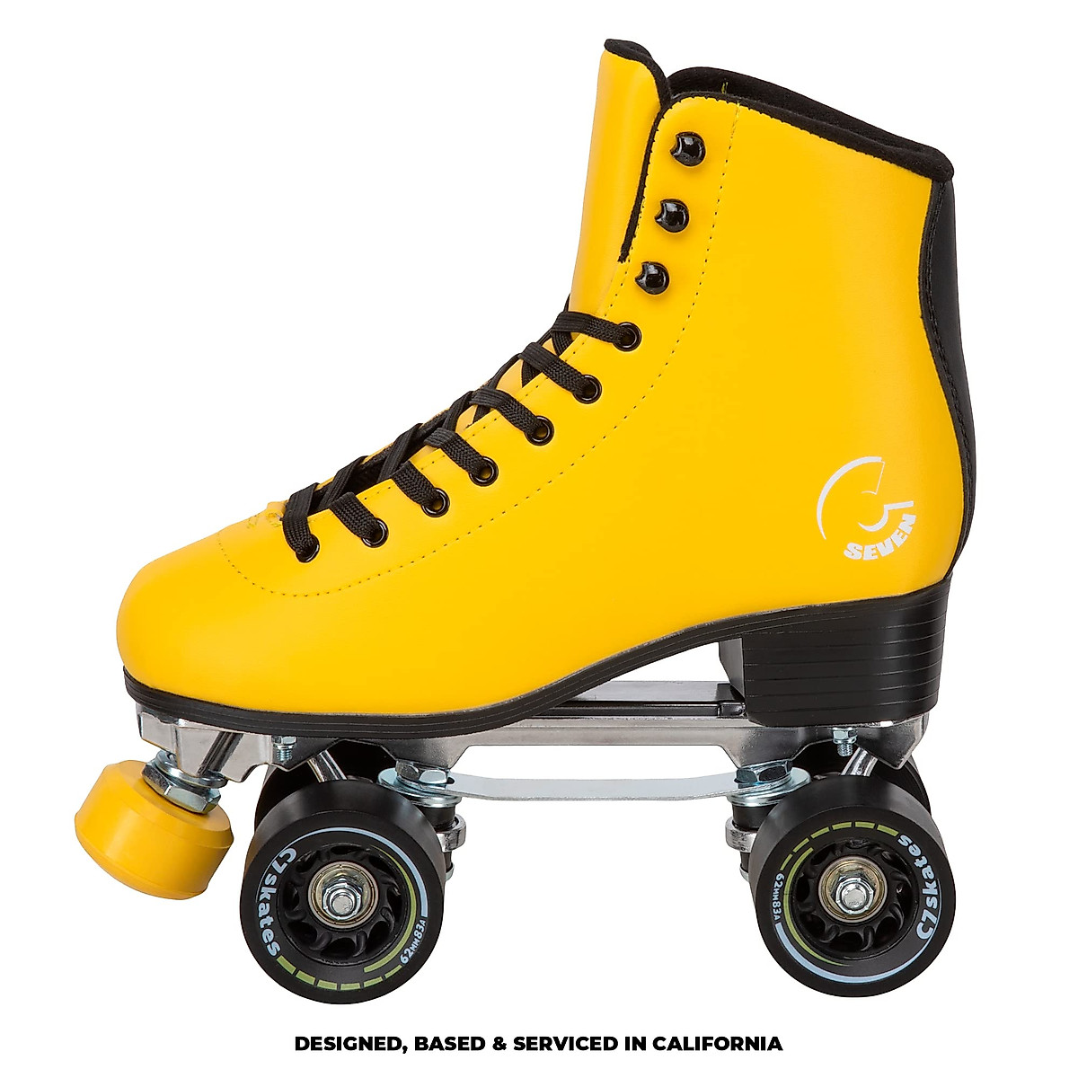 C SEVEN C7skates Dark Magic Quad Roller Skates (Queen Bee, Women's 8 / Men's 7)