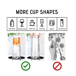 EME Cup Rinser for Sink, Stainless Steel, Bottle Cleaner Sink Attachment, Kitchen Sink Glass Rinser, Cup Washer, Automatic Glass Washer Rinser Tool, Black Glass Sink Kitchen, 5.1x5.4x3 (BM-JC01)