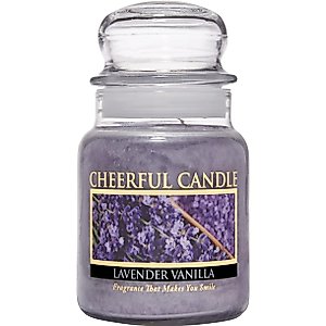 A Cheerful Giver - Lavender Vanilla Scented Glass Jar Candle (6 oz) with Lid & True to Life Fragrance Made in USA