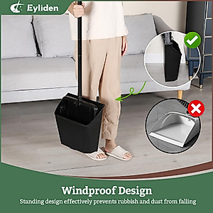 Eyliden Large Commercial Dustpan with Comb Teeth, Upright Heavy Duty Dust Pan for Restaurants Garages Courtyard Sidewalks Lobby Home Kitchen Room Office Classroom (1pc Dustpan)