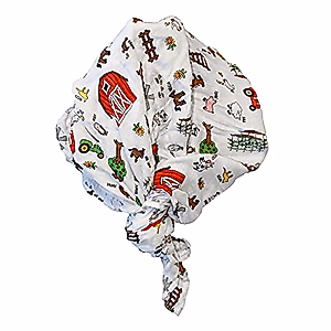 Imagine Baby Products Barnyard Jam Bamboo Swaddle Blanket | Premium Muslin-Weaved Bamboo Blanket | Luxuriously Soft Fabric with A Light Stretch for A More Secure Swaddle | Bamboo Baby Blanket