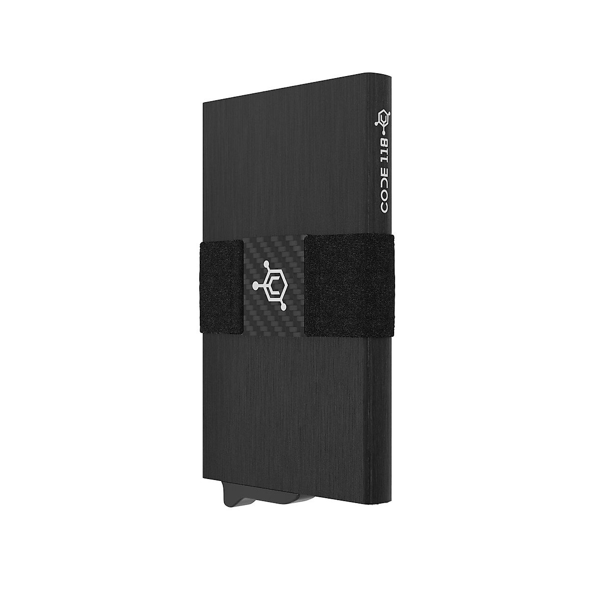 CODE 118 Wallet - Premium Automatic Smart Wallet, RFID Blocking, 6061-T6 Aerospace-Grade Aluminum, Genuine 3K Carbon Fiber, Easy-Access Trigger Mechanism (Brushed Black)