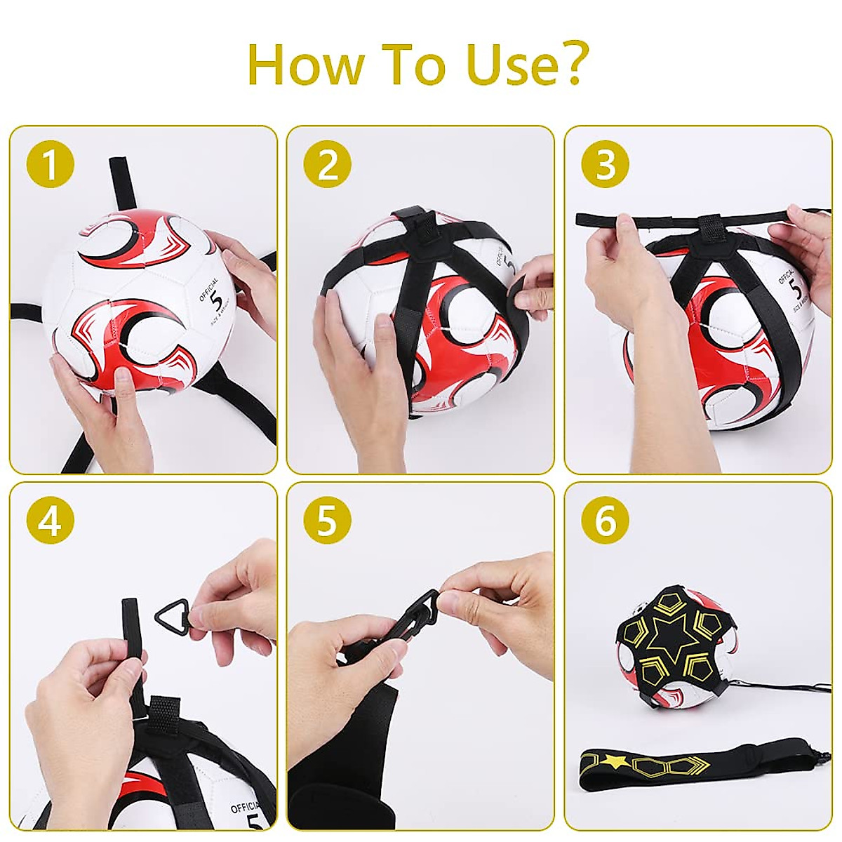 Ainiv Soccer Ball Net Kicker,Soccer Bungee Trainer, Football Kick Trainer, Juggling Soccer Ball Holder,Training Aid Football Skills Practice for Kids Adults, for Size 3 4 5 Footballs