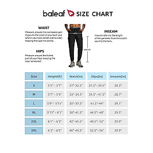 BALEAF Men's Lightweight Joggers Quick Dry Cargo Pants UPF 50+ Stretch Jogger Pants Hiking Outdoor Running Track Workout Black L
