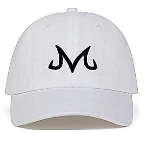 ZJ M Embroidered Dad Hat Majin Buu Dad Hat Snapback Cap Cotton Washed Baseball Cap for Men Women Hip Hop Dad Hat Golf caps (White)