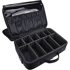 goldwheat Travel Makeup Case Beauty Cosmetic Bag Multifunctional Makeup Bag with Adjustable Shoulder Strap