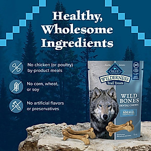 Blue Buffalo Wilderness Wild Bones Grain-Free Dental Chews Dog Treats, Small, 10-oz Bag