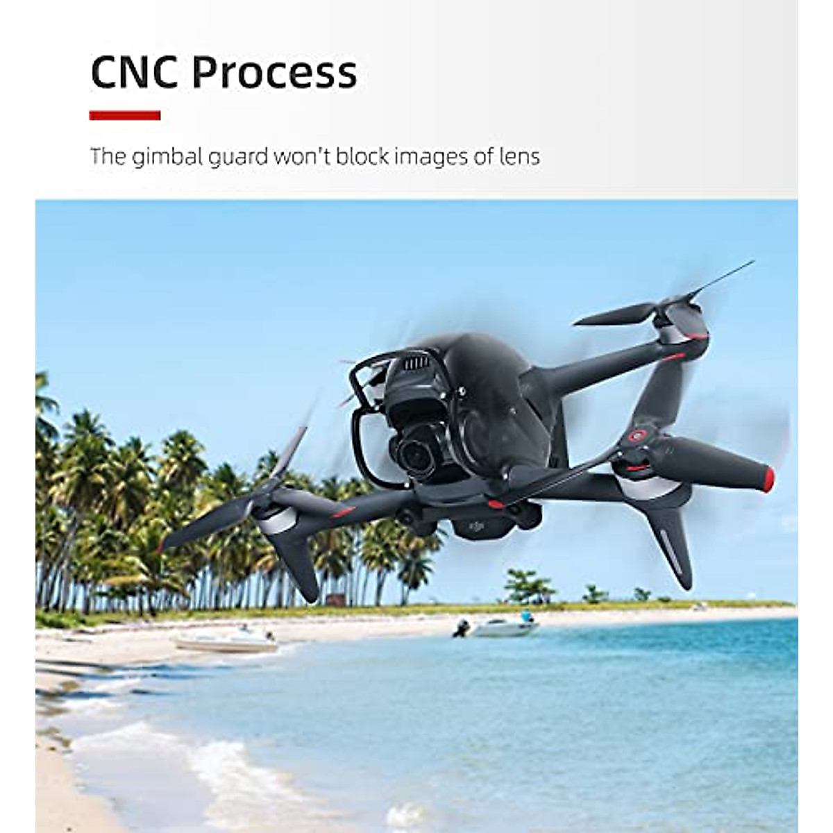 gouduoduo2018 FPV Drone Gimbal Bumper for DJI FPV Drone PTZ Protect Bar Aluminum Alloy Camera Anti-collision (Red)