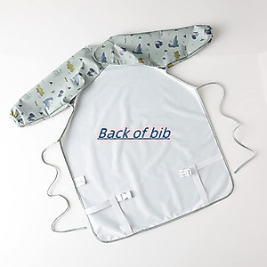 NEHET Coverall Baby Feeding Bibs,Weaning Bibs,Waterproof Long Sleeves Bibs For Baby 6-36 Months Fully Cover Baby & High Chair