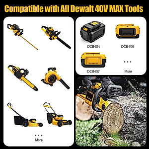 HavenHarmo 40V 5.0Ah Battery Replacement for Dewalt 40V Max Battery DCB404 DCB406 DCB407 DCB114,5000mAh Lithium Ion Battery Compatible with Dewalt 40V Battery Power Tools and Charger(Black)