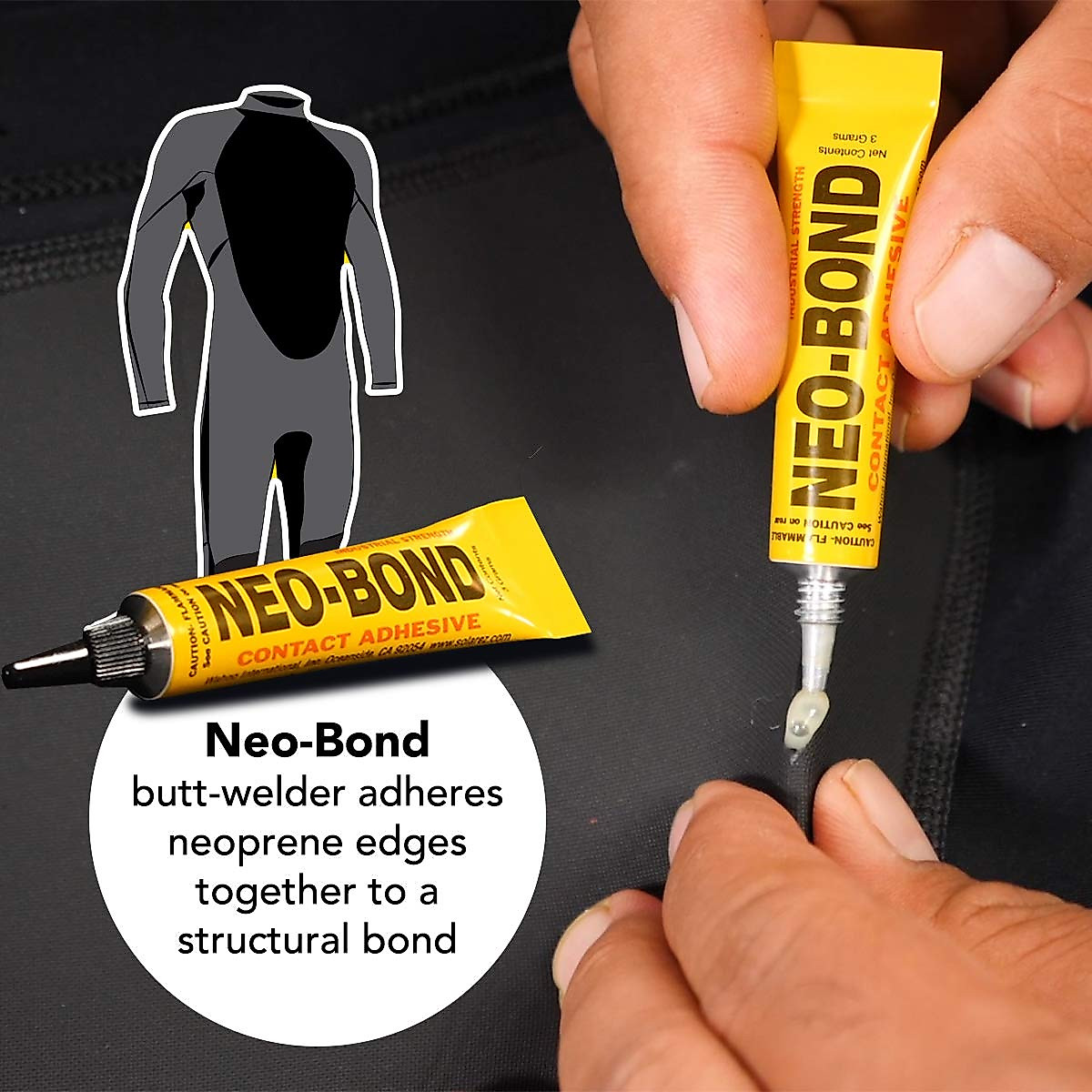 SOLAREZ Neo-Rez Black - New! Wetsuit Repair & Filler ~ Fix, Repair, Fill and Seal Neoprene Wetsuits or Hip Waders Instantly! One and Only #1 Solar UV Cure Wetsuit Fill & Repair! ~ Made in The USA!…