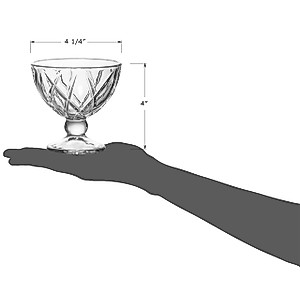 Red Co. Classic Footed Dessert Cups, Premium Crystal Clear Glass Ice Cream Bowls - Perfect for Parfait Fruit Salad or Pudding, Set of 6, 9 OZ