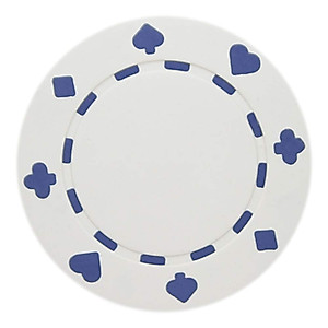 Brybelly Poker Chip Set with Acrylic Chip Tray, 100 Ct - 11.5g Lightweight, Blank Poker Chips with Card Suit Symbols and Poker Chip Holder - Rack Me Up Bundle, White