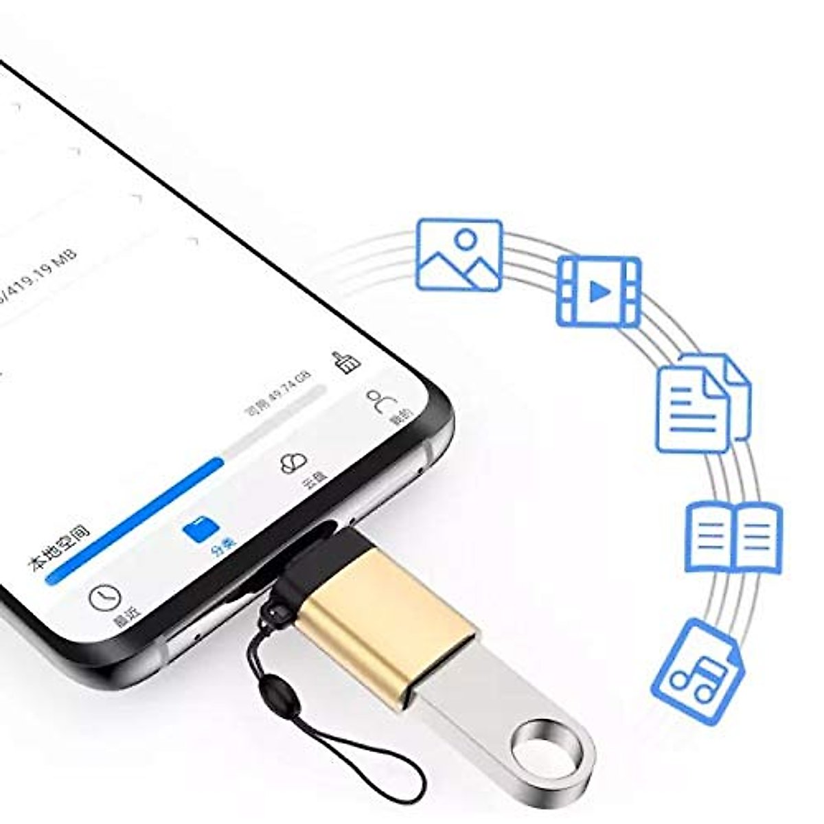 BoxWave Cable Compatible with Kodak Slide N Scan - USB-C to A PortChanger (2-Pack), USB Type-C OTG USB Portable Keychain - Slate Black