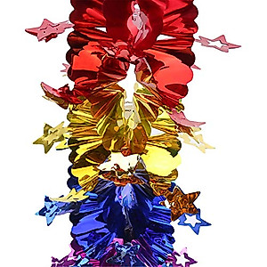 Winwinfly Christmas Foil Garland Tree Ceiling Party Hanging Decorations Wall Window Hanging Swirls Festive Tinsel,Star