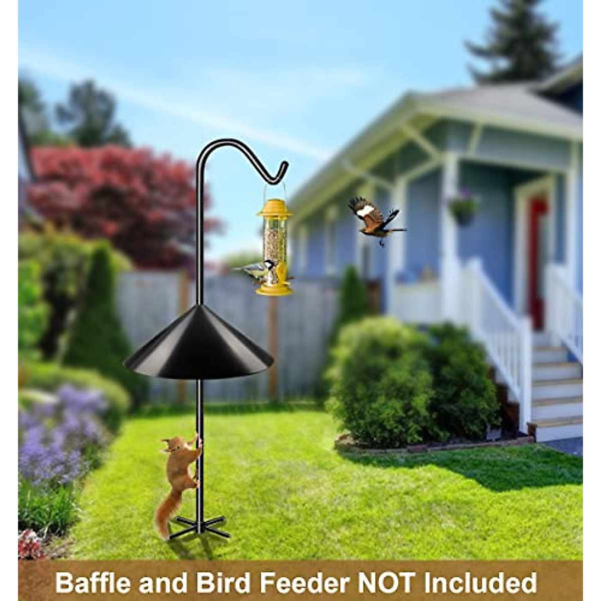 Garbuildman Squirrel Baffle Accessory for Bird Feeder Pole, Pole Mounted Buckle Stopper for Bird House Guard, 1 Pack (Baffle Not Included)