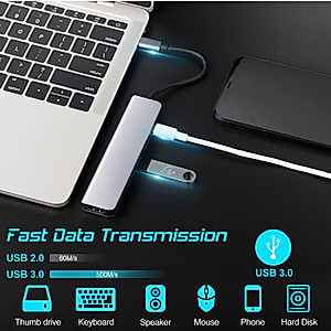 UrbanX USB C Hub 6 in 1 Dongle USB-C to HDMI Multiport Adapter with 4K HDMI Output 3 USB 3.0 Ports SD/TF Card Reader Compatible for Oppo Find X3 Pro and Many More Type C Devices